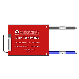 DALY BMS 13S 48V 30A Li-ion Battery Protection Module PCB Protection Board with Balance Leads BMS for 18650 Battery Pack 48V(Standard BMS,30A)
