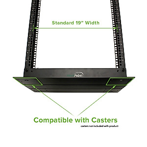 NavePoint 45U 2 Post Open Frame Server Rack for 19 Inch Equipment, AV, Networking, Data & IT Devices, 2-Post Rack 45U 881lbs Weight Capacity, Black