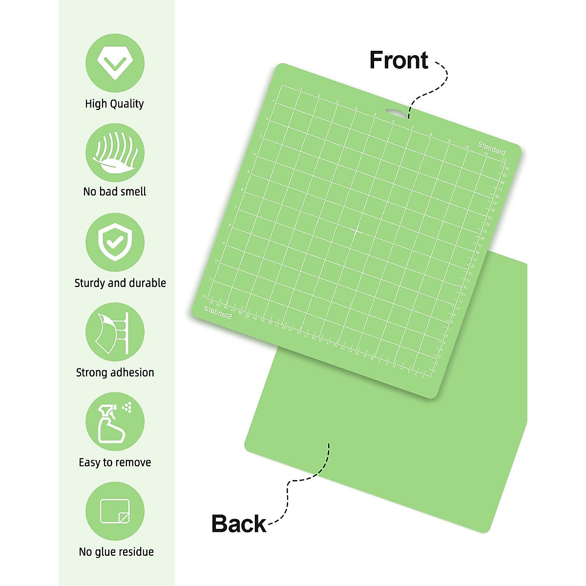 Gwybkq Cutting Mat for Cricut Maker 3/Maker/Explore 3/Air 2/Air/One 12 Pack 12x12 Cut Mats Replacement Accessories Adhesive Sticky Green Cricket Standard Card