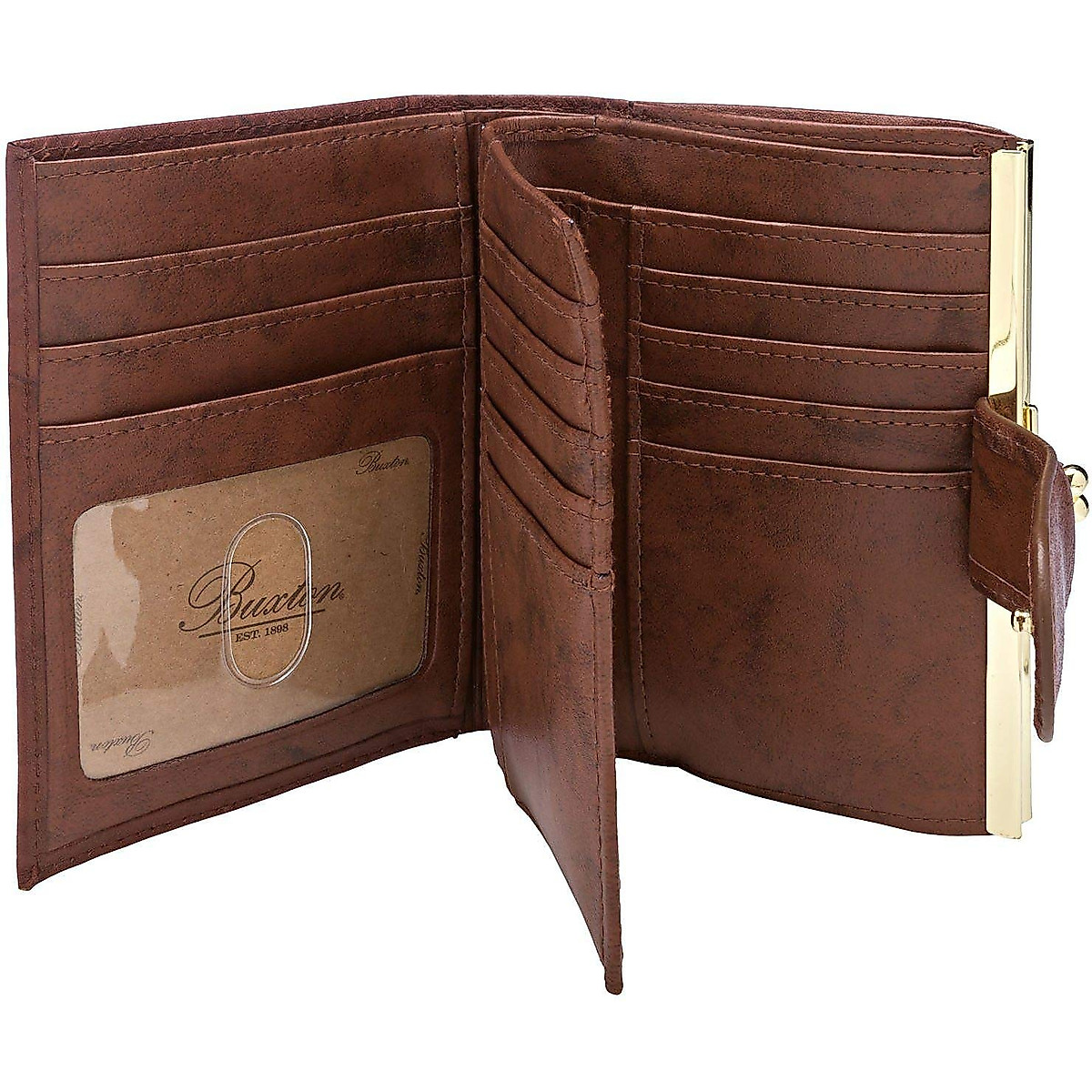 Buxton RFID Double Cardex Wallet One Size Mahogany brown