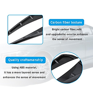 zvsay 2 PCS Car Fender Plate Vents Decoration Stickers, Intake Grille Spoiler External Accessories, Car Body Anti-Collision Stickers, Universal for Most Cars Protectors (Carbon Fiber Black)