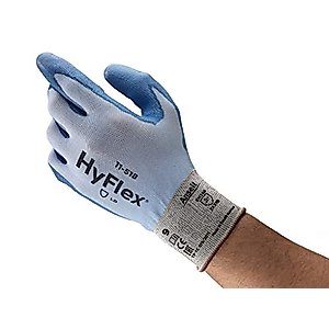 Ansell HyFlex Cut Resistant Work Gloves for Men and Women in Blue, X-Large, 12 Pairs