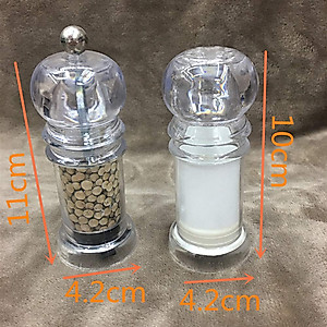 heaven2017 Manual Salt Spice Pepper Grinder Seasoning Mills Set of 2 White