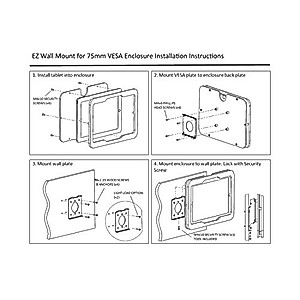 TABcare Security Anti-Theft Acrylic VESA Enclosure for Amazon Fire 7 2022 with Free Wall Mount Kit (Black, Fire 7 2022)