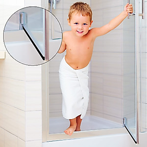 Tondiamo 72 Inch Shower Door Bottom Seal Shower Door Seal Strip Waterproof Door Sweep Shower Door Trim Seal for Home Bathroom Shower, Black