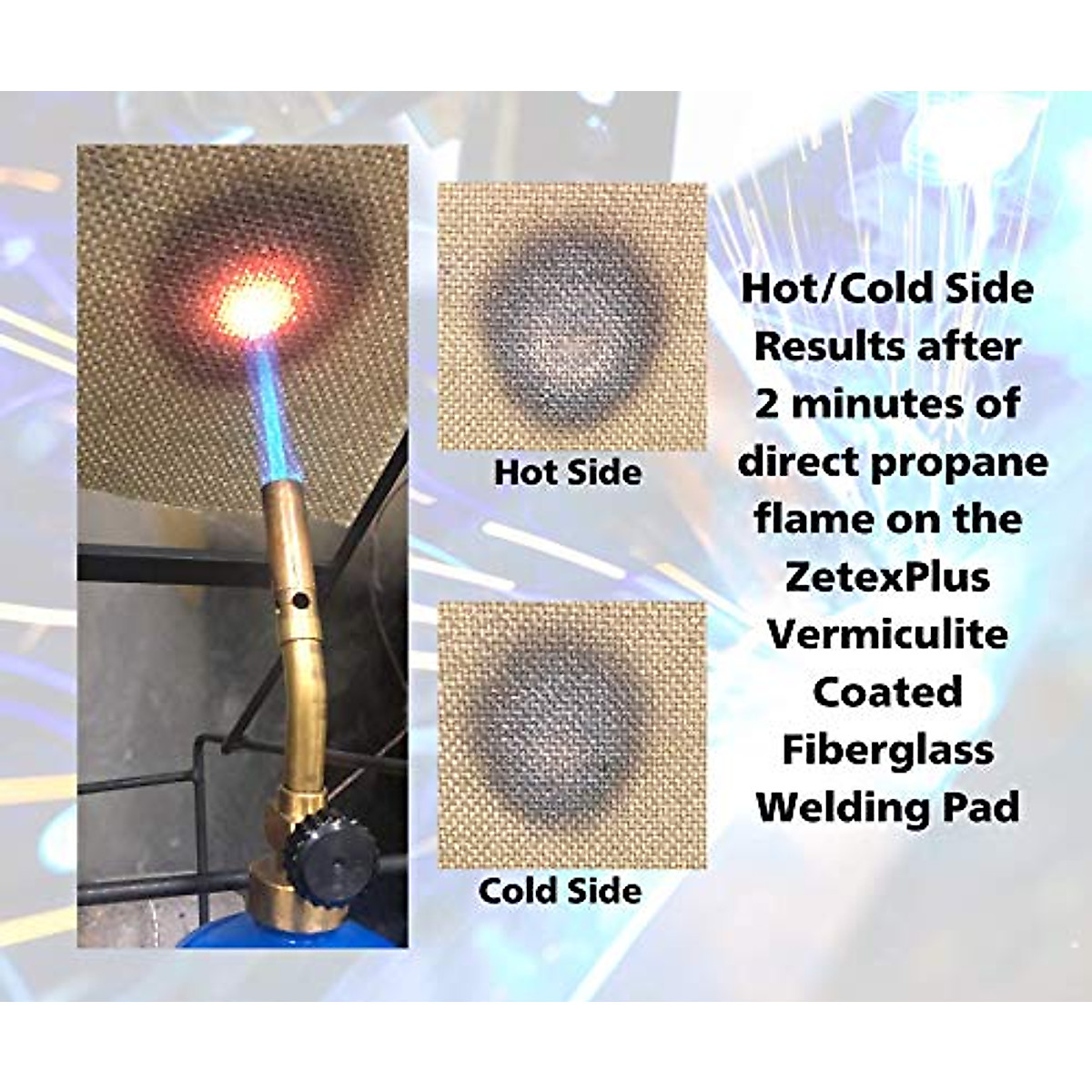 Newtex High-Temperature Resistant Fiberglass Pad - 12" x 12" - High Heat Resistant PlumberPad for Soldering, Welding, Brazing - Heavy Duty, Professional Welding Pad