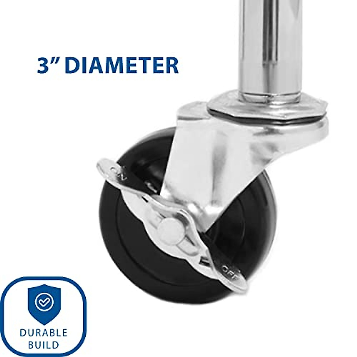 Seville Classics Crafted Steel Replacement Utility Parts Office, Kitchen, Warehouse, Garage On Racks, Carts, Workbenches, Shelving Units, 3" Diameter Wheel