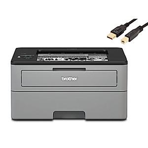 New Brother Compact Monochrome Laser Printer, HL-L23 25DW, Automatic Duplex (2-Sided) Printing, Wireless Networking, Durlyfish USB Printer Cable