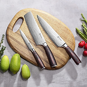 PAUDIN Nakiri Knife, Chef's Knife and Utility Knife