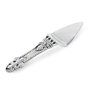 Arthur Court Designs Aluminum Mardi Gras Pattern Pie Server Cake Cutter, Pizza Tart Dessert Server 11.5 inch Long