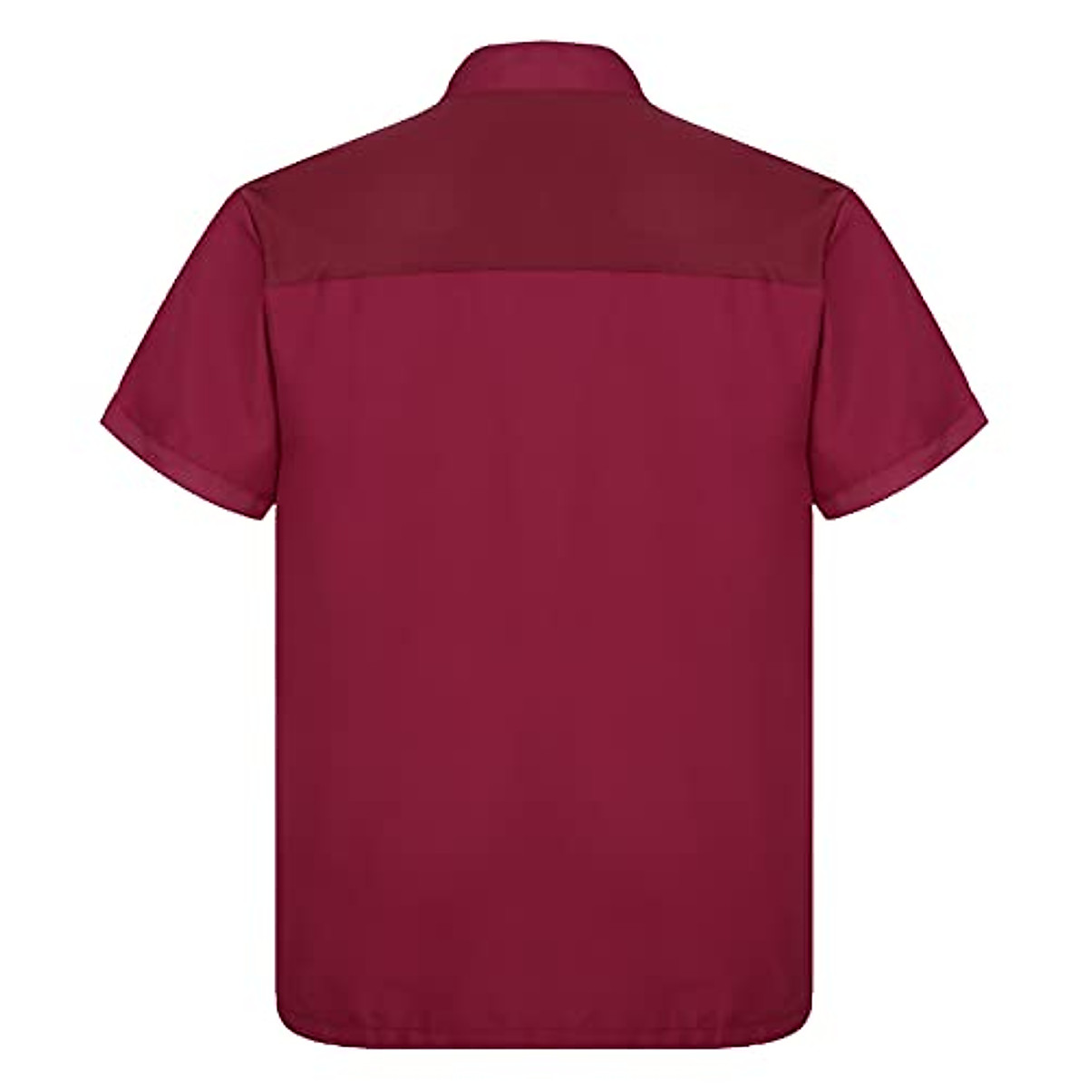 JEATHA Men Double-Breasted Short Sleeve Chef Coat Jacket Uniform Unisex-Adult Chef Jacket Chef Coat Red F Large