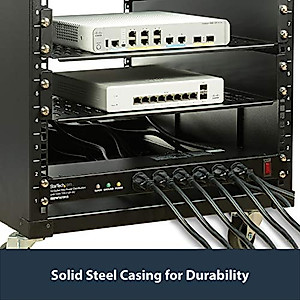 StarTech.com 16 Outlet Horizontal 1U Rack Mount PDU Power Strip for Network Server Racks - Surge Protection - 120V/15A - 6ft Power Cord (RKPW161915)