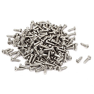 uxcell M1.7x6mm Thread Nickel Plated Round Head Self Tapping Screws 200pcs