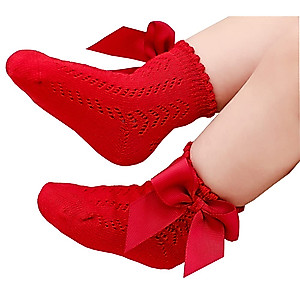 Baby Girls' Socks Toddler Ankle Socks Breathable Casual Sock (0-12 Months, Bulk-2)