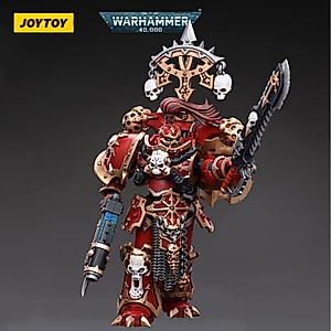 JoyToy 1/18 Action Figure Warhammer 40,000 Chaos Space Marines Crimson Slaughter Brother Karvult in Stock Item