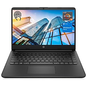 HP Essential Laptop, 14" HD Touchscreen, AMD Ryzen 3 5300U, 16GB RAM, 1TB SSD, Webcam, HDMI, Wi-Fi 5, Windows 11 Home, Black