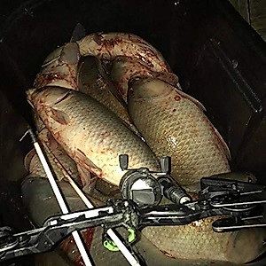 Muzzy 1097 XD Bow Fishing Reel with 150 line Installed & Extended Hood,Silver