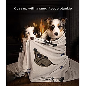 BULLTUG - Dog Toy Bin and Ultra-Soft Dog Blanket (2pc Set) - Rectangular Toy Storage Basket and Premium Plush Throw