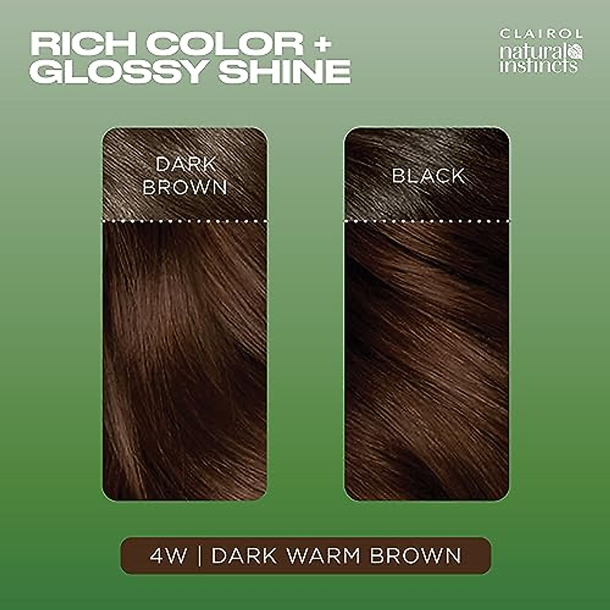 Clairol Natural Instincts Demi-Permanent Hair Dye, 4W Dark Warm Brown Hair Color, Pack of 1