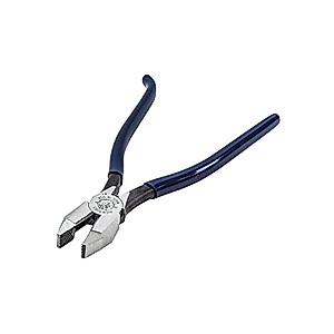Klein Tools D201-7CST Ironworker Pliers, Spring Loaded Side Cutters, Twists and Cuts Annealed Rebar Tie Wire, Heavy-duty Knurled Jaws, 9-Inch Long
