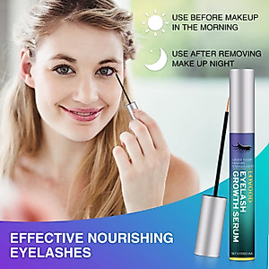 LOVOOD Premium Eyelash Growth Serum Booster, Lash & Eyebrow Enhancer Serum with Biotin & Natural Growth Peptides, Promotes Long Thick Lashes and Brows Irritation Free