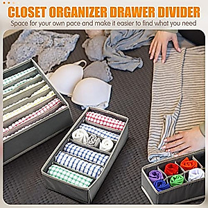 Thenshop 12 Pieces Closet Underwear Organizer Drawer Divider Foldable Bra Organizers Cabinet Clothes Socks Drawer Organizer Storage Box Baskets for Underwear, Bras, Socks, Ties and Towels