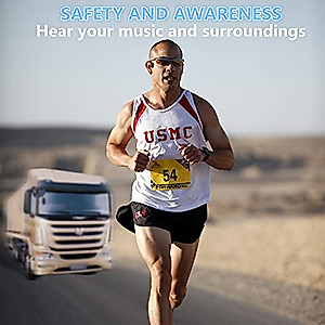 Ralyin Bone Conduction Headphones, MP3 Player Bluetooth Headphones, Built in 8G Memory/Mic, Sport Earphones Sweatproof for Working Running Driving (Black)