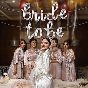 KatchOn, Silver Bride To Be Balloons Script - 16 Inch | Bride To Be Sign for Bachelorette Party Decorations | Bride Balloons, Bridal Shower Decorations | Bride To Be Decorations, Bachelorette Party
