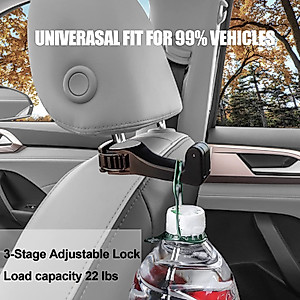 2pcs Car Headrest Hidden Hook 2 in 3 Car Seat Hooks, Universal Car Headrest Storage Organizer Hanger Hook, General Purpose - Car Storage Box, Falling Resistance-Silver