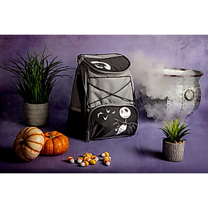 ONIVA - a Picnic Time brand - Disney Nightmare Before Christmas Jack PTX Backpack Cooler - Soft Cooler Backpack - Insulated Lunch Bag, (Black with Gray Accents)