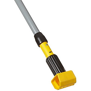 Rubbermaid Commercial Products, Industrial Grade Jaw Clamp - Fiberglass Wet Mop Gripper Holder Handle Stick for Floor Cleaning Heavy Duty, 60 Inch (FGH24600GY00)