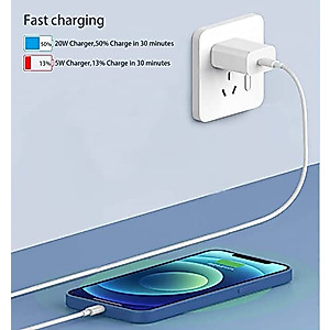 iPhone 13 11 12 Charger Plug,20W Fast Wall Charger Adapter Block and Cable Compatible for iPhone 13 11 12 Pro XS XR Max Mini SE,iPad Air,iPad 9/8/7/6/5,iPad Pro,ipad Mini