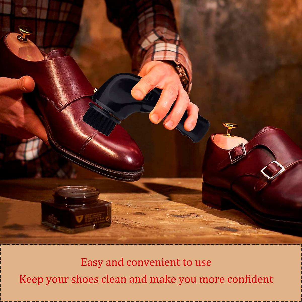 Electric Shoe Brush, Portable Shoe Shine Kit, Shoe Buffer Kit Leather Care Clean Boot Polisher, Premium Electric Shoe Polisher for Boots, Shoes, Bag, Sofa, Leather Care