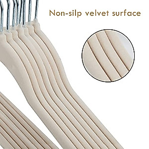 ATZJOY Clothes Hangers Non-Slip Space Saving Velvet Hangers (100 Pack, Ivory)