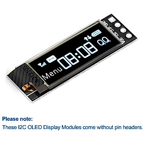MakerFocus 2pcs I2C OLED Display Module 0.91 Inch I2C SSD1306 OLED Display Module White I2C OLED Screen Driver DC 3.3V~5V for Arduino ESP8266 ESP32 STM32