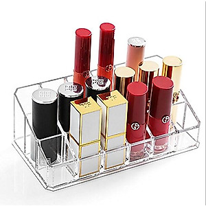 Weiai Lipstick Holder 18 Spaces Lipgloss Organizer, 3 Rows - Multi Level, Makeup Holder & Cosmetics Storage Display