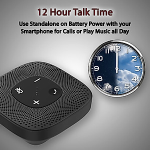 CA Essential Speakerphone SP-2000 - USB and Bluetooth Speakerphone, Clear Sound, 360 Degree Noise Cancelling Microphone with 3m Range, 66 Ft BT Wireless Range, by Cyber Acoustics