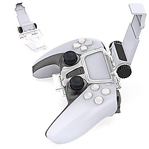 PS5 Controller Mobile Gaming Clip, PS5 Controller Phone Mount Adjustable Phone Holder Clamp, White