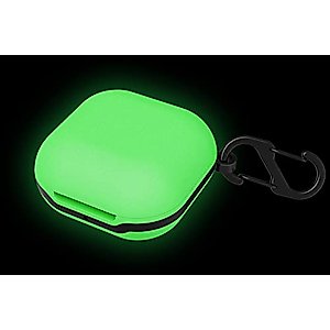 Geiomoo Silicone Case Compatible with Galaxy Buds 2 Pro, Galaxy Buds2, Galaxy Buds Pro, Galaxy Buds Live, Protective Cover with Carabiner (Luminous Green)