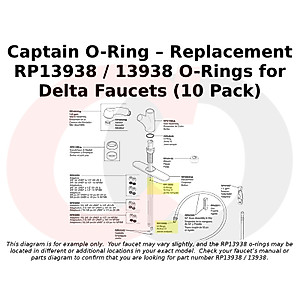 Captain O-Ring – Replacement RP13938 / 13938 O-Rings for Delta Faucets (10 Pack)