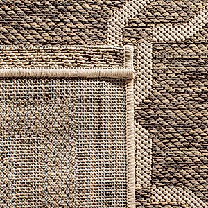 SAFAVIEH Courtyard Collection 8' x 11' Brown/Bone CY6916 Indoor/ Outdoor Patio Backyard Mudroom Area-Rug