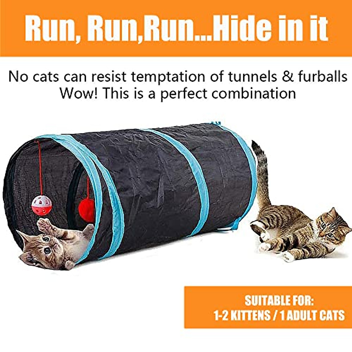 22 Pcs Cat Toys for Indoor Cats Kitten, Cat Tunnel Mouse Toy, Kitten Toys Cat Feather Teaser Wand Spring Toy