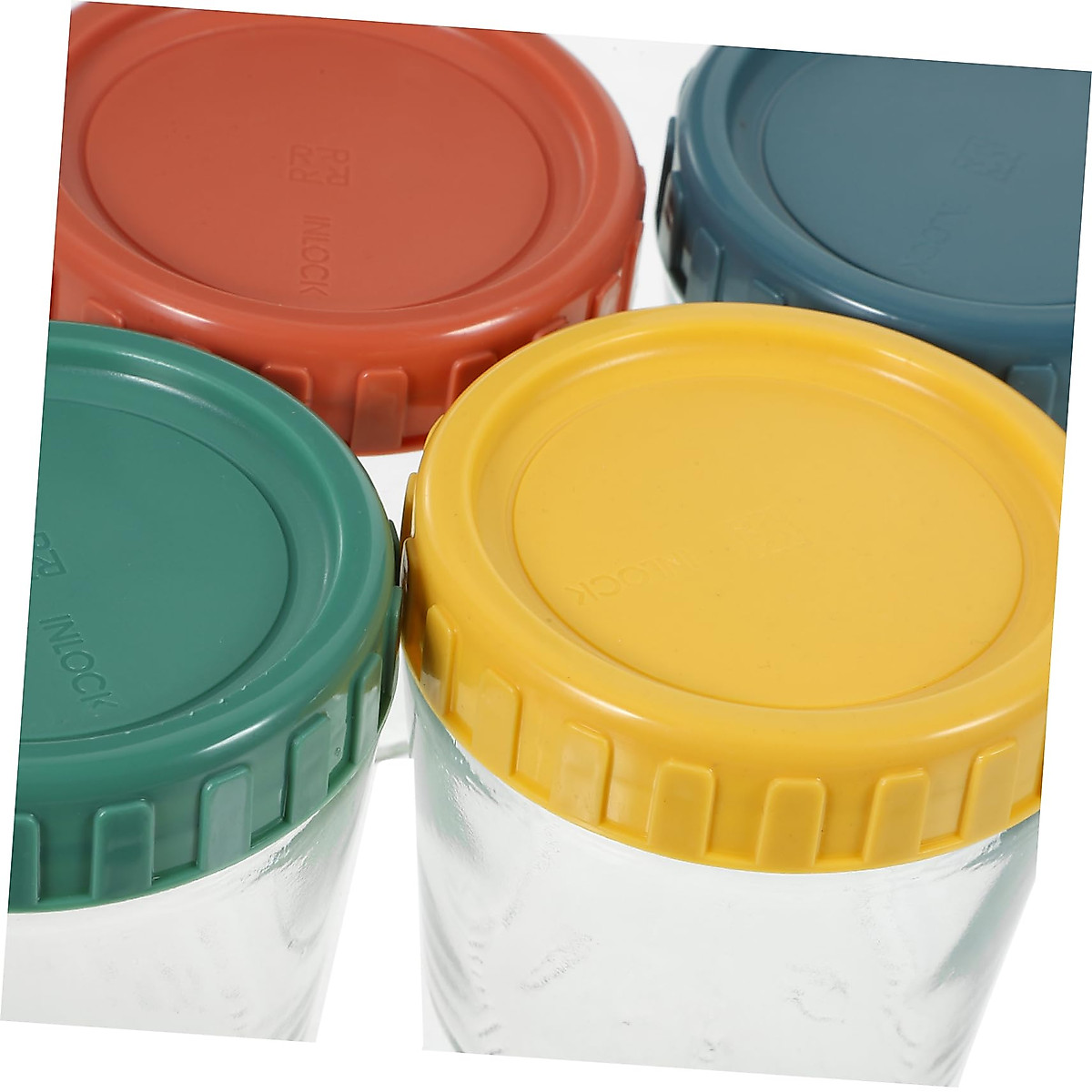 KICHOUSE 4Pcs Leakproof Glass Food Storage Containers with Lids Reusable Yogurt Cups Airtight Glass Jars for Snacks Meal Prep and Kitchen Organization