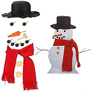 Orgrimmar Snowman Decorating Kit Snowman Making Kits Tools Winter Outdoor Toys Decoration (Medium)