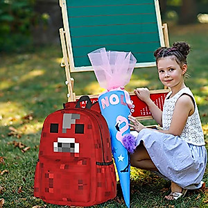 DWINI Kids Backpacks for Girls 16 Inch Cute Cat Backpack for Boys Kawaii Light School Backpack for Preschool Elementary Kindergarten Large Capacity