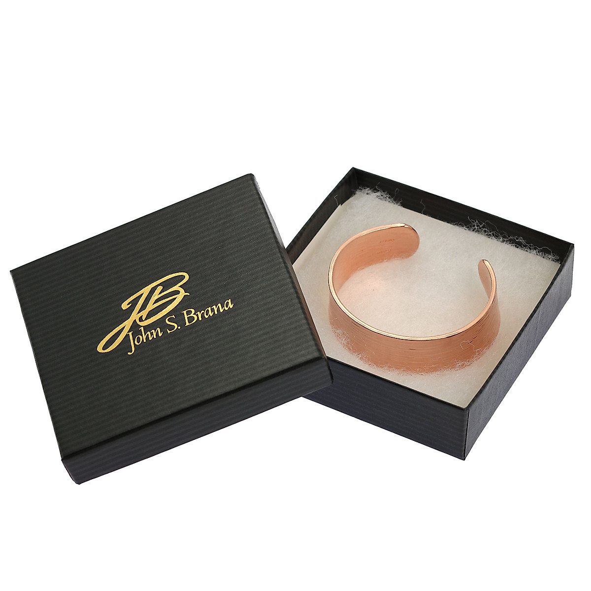 John S. Brana Chased Copper Cuff Bracelet Handmade Jewelry - 100% Solid Uncoated Copper (6.5 Inches)