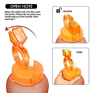 SANKUU Large 1 Gallon/128oz (When Full) Gallon Water Bottle Motivational with Time Marker & Straw, Leakproof Water Jug Ensure You Drink Daily Water Throughout The Fitness Day