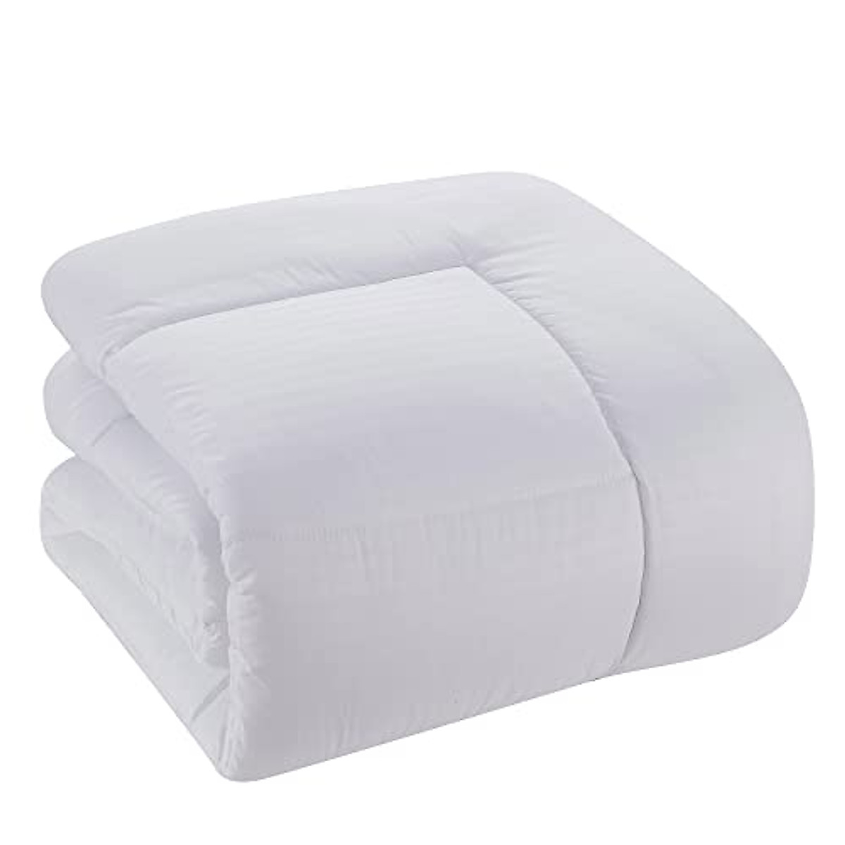 Queen Comforter Set 8 Piece Bed in a Bag with Bed Skirt, Fitted Sheet, Flat Sheet, 2 Pillowcases, 2 Pillow Shams, Queen, Dobby White