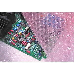 Mighty Gadget 100 ft Anti-static Small Bubble Perforated Every 12” Cushioning Wrap for Moving & Shipping Bubble Packing Wrap for Extra Protection Clear Bubble Roll Moving Supplies (Pink)