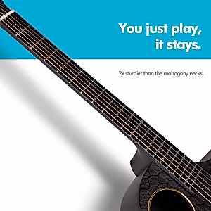 Enya Acoustic Electric Guitar Carbon Fiber X4 PRO AcousticPlus 41” 4/4 Sized Guitar Bundle with Hard Case, Leather Strap, Instrument Cable & USB Type-C Charging Cable(X4 PRO)